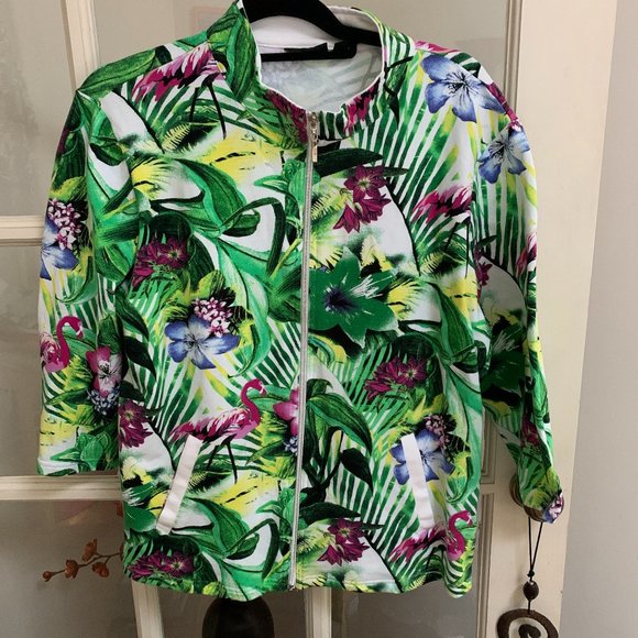 Onque Casuals | Jackets & Coats | Onque Casual Multicolor Tropical Zip ...